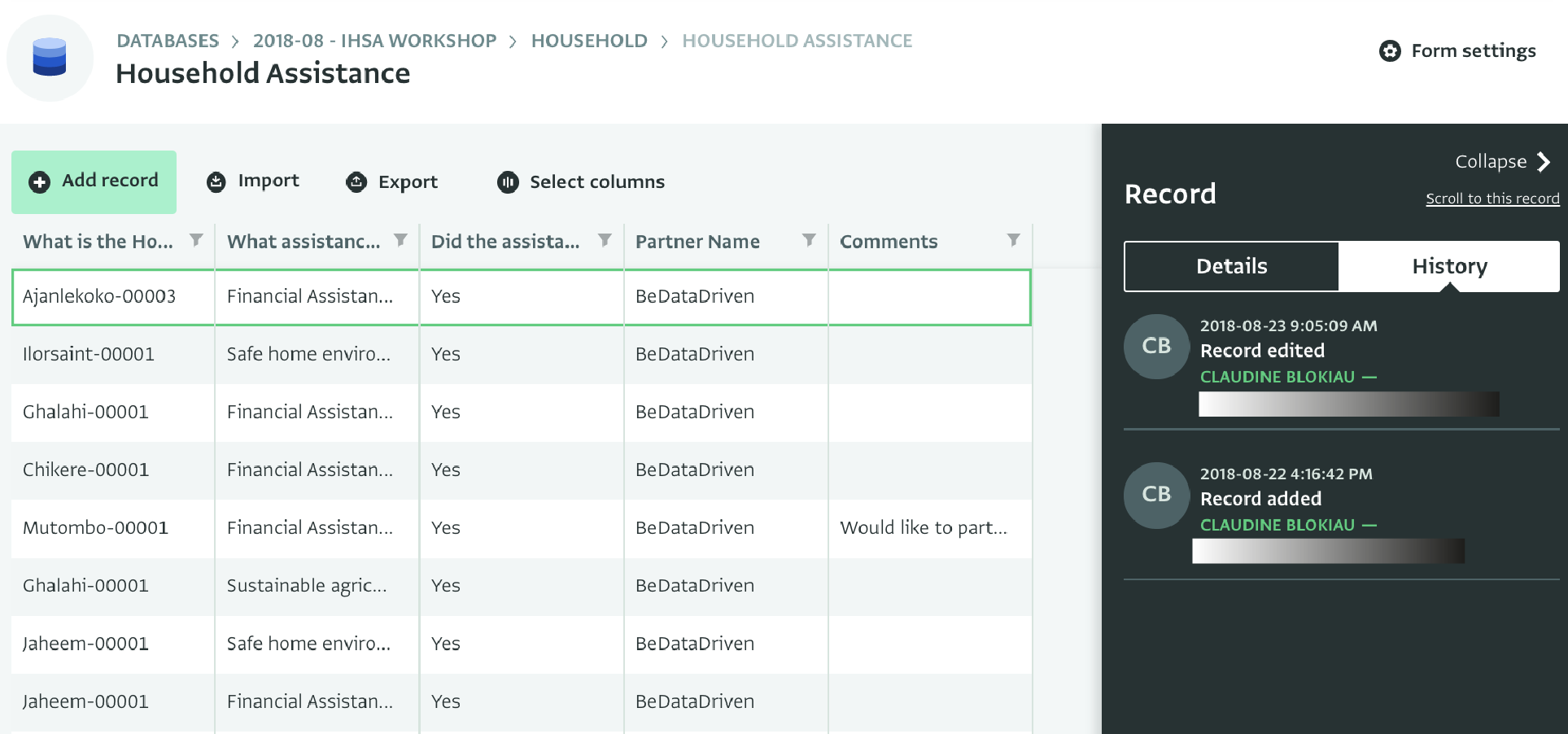 Data Entry - Online Monitoring and Evaluation Software ActivityInfo