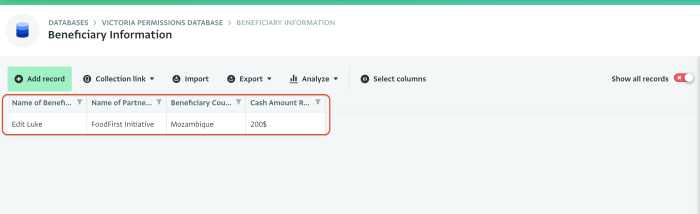 Viewing A Database Audit Log Activityinfo Information Management Software For Mande Reporting