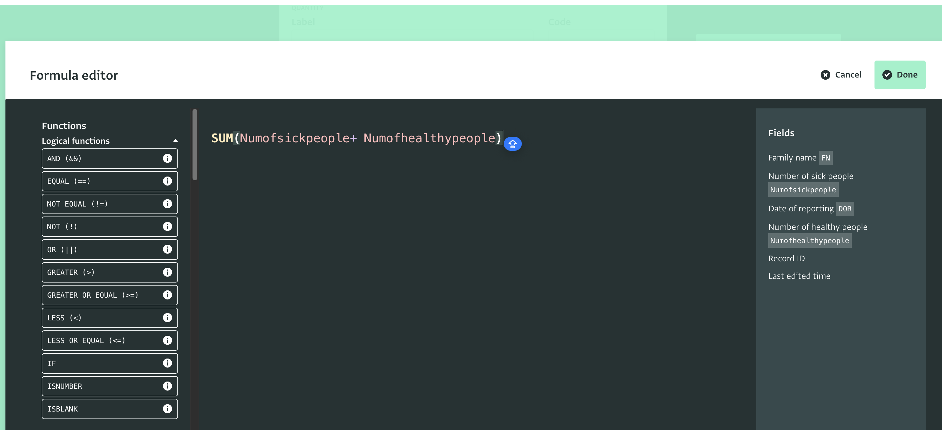 Default value - ActivityInfo: information management software for M&E, reporting and case management